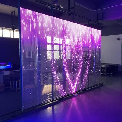 China Indoor Advertising Mesh LED Display Panel P3.91 P7.8 Transparent LED Screen for Retail Store for sale