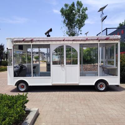 China Trailers de lojas de roupas móveis movidos por fios externos ou painéis solares para calçados com sacos de cachecol à venda