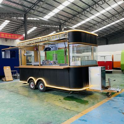 China Reboque de aço galvanizado Multipurpose Mobile Square Style Fast Food Snack Trailer 1000kg Capacidade à venda