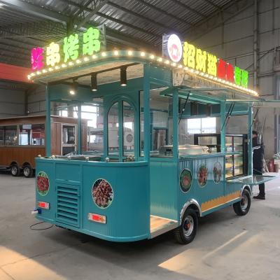 China 4 Wheels Mobile Food Trucks for Hot Dog Carts and Catering Concession Coffee Food Trailer for sale