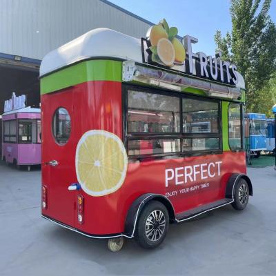 Cina 4 ruote Outlet Personalizzato Insalate di frutta Bevande Caffè Latte Tè Birra Ice Cream Trailer in vendita