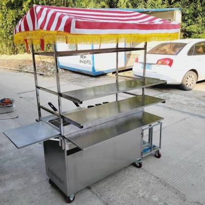 China 110v/220v mobiele roestvrijstalen straatvoedsel snack gas trolley handkarretje voor 2023 Te koop