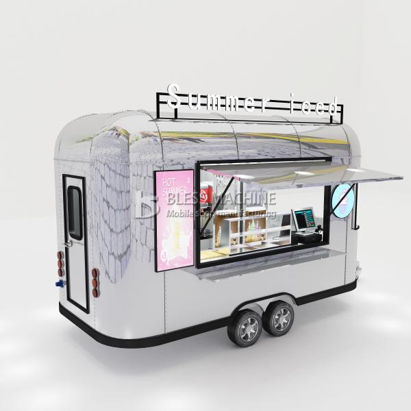 Quality Outlet Mobile Ice Cream Beverage Food Snack Van Trailer Boutique with 1000kg for sale