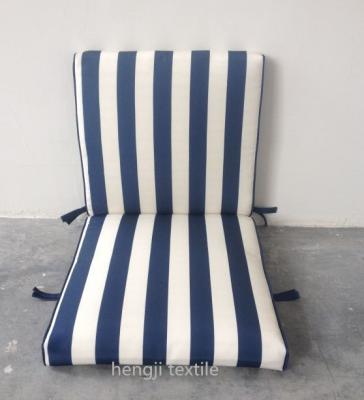 China stripe pattern 4 set velcro middle back patio chair cushion for sale