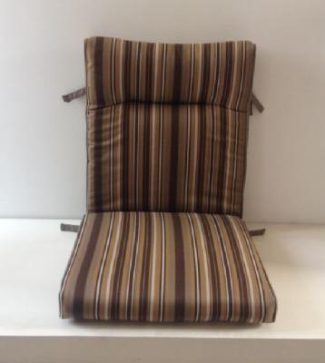 China stripe pattern 4 set velcro middle back patio chair cushion double pingping for sale