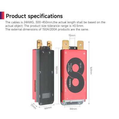 China Lifepo4 NMC 8S200A 150A 24V Smart BMS With FAN Wifi Optional for sale