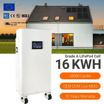 China EVE CATL CALB Standing 51.2V 14kwh 15kwh 16kwh residential battery pack Grade A LiFePO4 Lithium Battery for sale