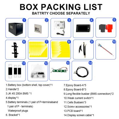 Cina 12.8V 280Ah / 314Ah / 320Ah Kit batteria LiFePO4 fai da te con JK BMS incorporato in vendita