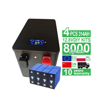 China 12V 280Ah / 314Ah / 320Ah LiFePO4 DIY Battery Kit with 4pcs CATL 314AH cells – EU Stock (Customer assemble )，JK BMS, LCD for sale