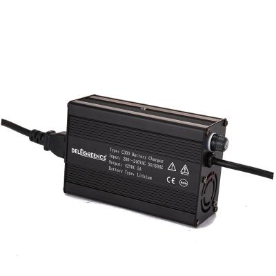 China Fast Charging C300 Lithium Ion Battery Charger 42VDC 5A IEC FCC EMC Certificate for sale