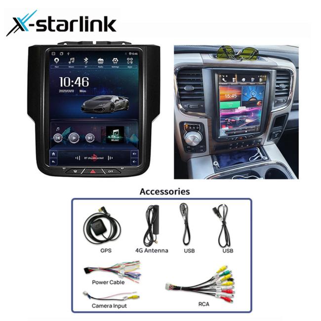 Dodge Ram car DVD player side view