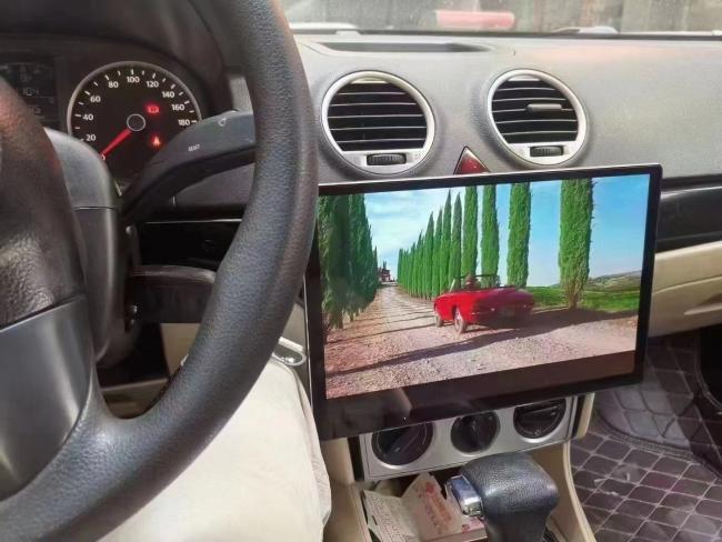 Close-up of 13-inch car Android multimedia system interface