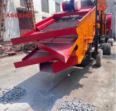 Cina Macinatrice mobile con ruote e rimorchio a motore diesel per la frantumazione di marmo, ghiaia, calcare in vendita