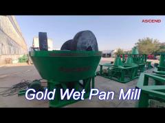 china ascend 10 bags per hour three rollers water wet pan mill for gold silver ore stone grinding