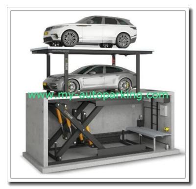 China Scissor Type Pit Lifter Double Deck 2 Level Parking Lift / Multipark/ Automated Parking System/Car Stacker for sale