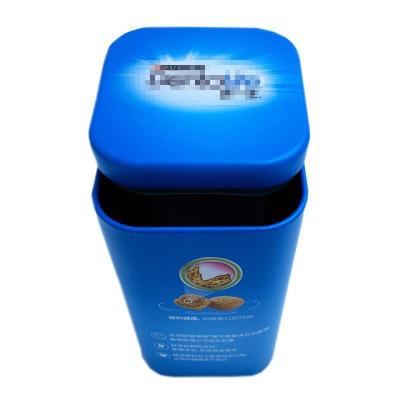 China Small Gold Food Coffee Spice Tea Metal Square Canister Mini Tin Cans for sale