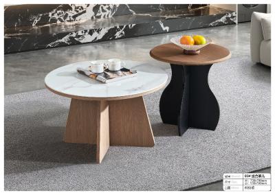 China Glass Top Marble Look Coffee Tables Versatile Nesting Round Coffee Table Set for sale