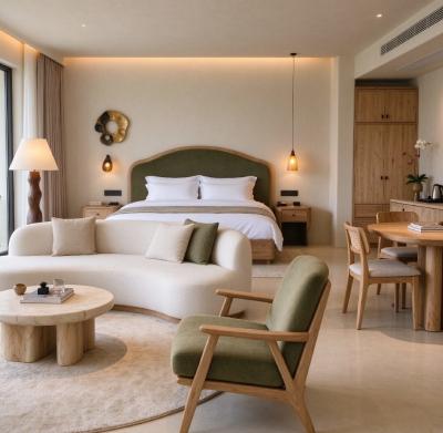 China Boutique Airbnb Furniture Contemporary Holiday Home Furniture Custom Dimensions for sale