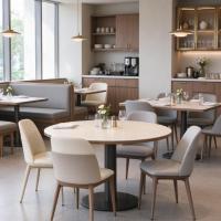 China Practical Contemporary Dining Table Set Warm Hotel Dining Table And Chairs Drawing Based for sale