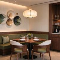 China Colorful Dining Sets Modern Printed Solid Wood Dinning Room Set Custom for sale