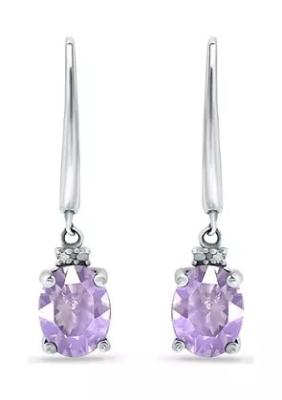 China 2,46 Ct. T.W. And 1/10 de Ct. Brincos de Leverback da ametista de T.W. CZ em Sterling Silver à venda