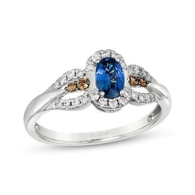 Китай Золото Cttw белое CZ 14K кольца 1/5 сапфира отрезка Le Vian Овальн ванильное продается