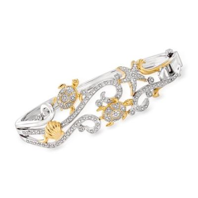 China Ross Simons Sea Life Bracelet With 18kt Gold Over Sterling Silver for sale