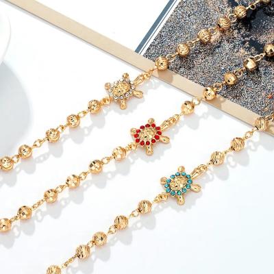 China Geplateerde het goud legde de Veelkleurige Armband van de de Schildpadcharme van Zircon Laser Geparelde voor Jonge geitjes in Te koop
