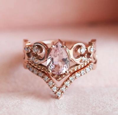 China Uitstekende Dankbare van de de Ringenbelofte van S925 Rose Gold Antique Cz Engagement de Verjaardagsgift Te koop
