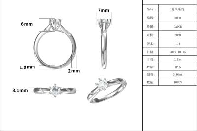 China Joia por atacado 925 Sterling Silver Moissanite feito sob encomenda Ring Engagement de Moissanite à venda