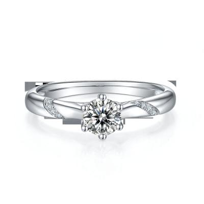 China Acoplamento de Sterling Silver Custom Moissanite Ring do branco 925 à venda