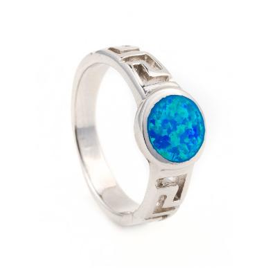 Cina Annata naturale Opal Jewelry With greco 925 Sterling Silver Engagement Ring in vendita