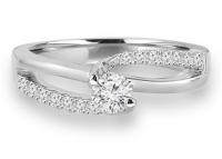 China Prong Setting Round Cut Diamond Ring , 0.46ct 5mm Diamond Solid Gold Ring for sale