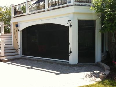 China 6m width automated electric retractable style fly screen door for sale