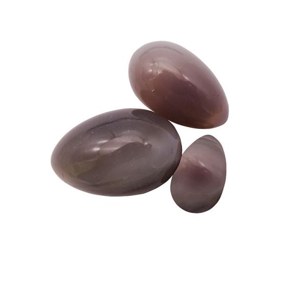 Quality Polished Folk Art Grey Agate Stone Eggs Yoni Egg Set for Women Kegel Style for sale