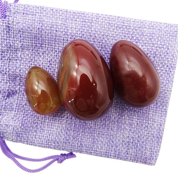 Quality Regional Feature Yoni Eggs Red Agate Natural Gemstone Jade Eggs For Women Kegel for sale