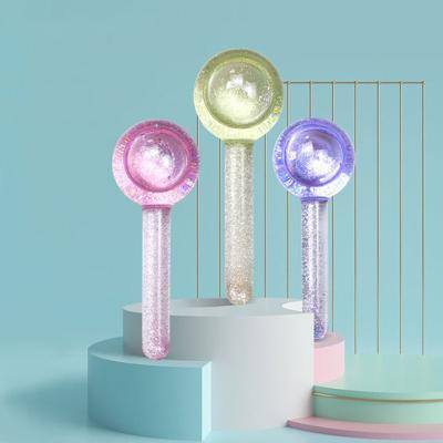 Cina Strumento anti-invecchiamento per massaggiare il viso Giochi di ghiaccio Glitter per raffreddare il viso collo e occhi Stringere la pelle vetro borosilicato in vendita