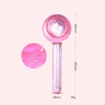 Cina Strumento anti-invecchiamento per massaggiare il viso Giochi di ghiaccio Glitter per raffreddare il viso collo e occhi Stringere la pelle vetro borosilicato in vendita