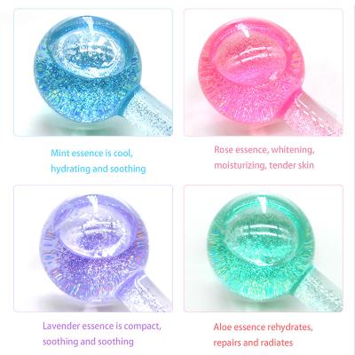Cina Strumento anti-invecchiamento per massaggiare il viso Giochi di ghiaccio Glitter per raffreddare il viso collo e occhi Stringere la pelle vetro borosilicato in vendita