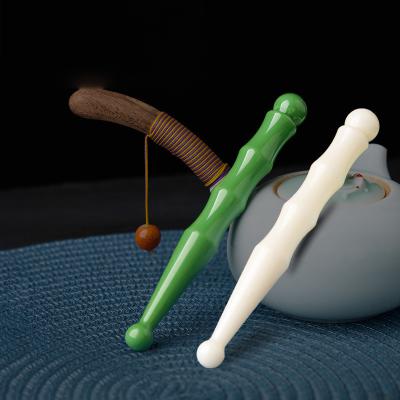 Cina 14.5cm Resina Double Head Acupoint Stick per massaggio facciale e strumento di stimolazione linfatica in vendita