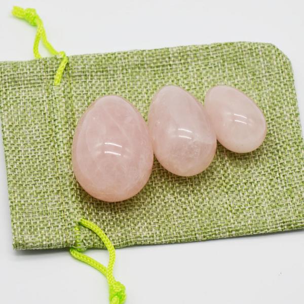 Quality Technique polished Rose Quartz and Jade Yoni Eggs 's Top Kegel Exercise Choice for sale