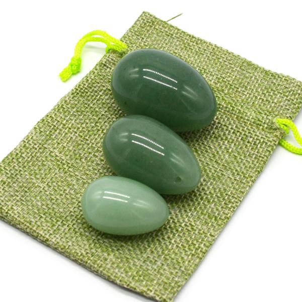 Quality Achieve Stronger Pelvic Floor with Carved Green Jade Yoni Eggs Kegel Exercise for sale
