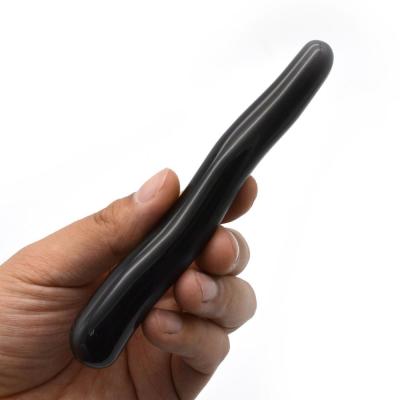 Cina Natura Gemstone Yoni Healing Wands Black Obsidian Curved Massage Wand per la Cura dei Cristalli femminili in vendita