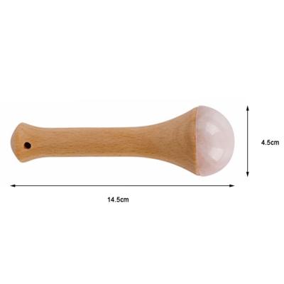 China Lichaamsmassageapparaat Houten handvat Rozenkwarts voor Meridian Dredging en Gua Sha Relaxation Massage Te koop