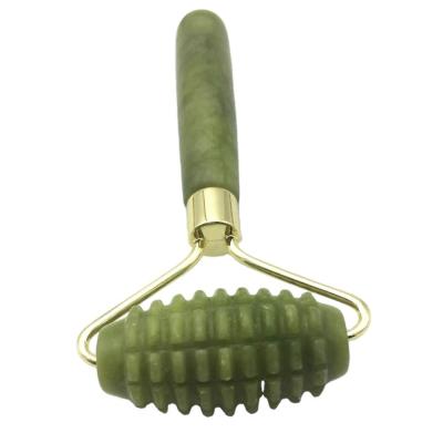 China Groene natuurlijke Spiked Edelsteen Jade Guasha Rollers voor gezichtsmassage Gepersonaliseerde schoonheid Gepersonaliseerde massage verpakking Te koop