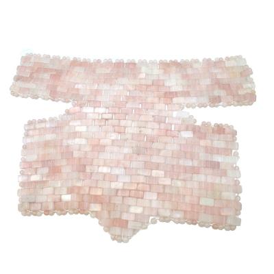 China Home Exercise SPA Pink Natural Mask Jade Neck Breast Blanket Rose Quartz Jade Cooling Sleep Massage Therapy For Beauty for sale