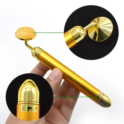 Cina 6000 volte/min Frequenza di massaggio 24K Oro Facial Beauty Bar Face and Eye Beauty Magic Wand Massaggiatore Faciale con funzione in vendita