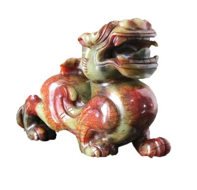 China Quartz Crystal Jade Pixiu Green Statue for Home Gift 20 Cm Gemstone Feng Shui Engraving Figurine Carved Home Decoration Love for sale
