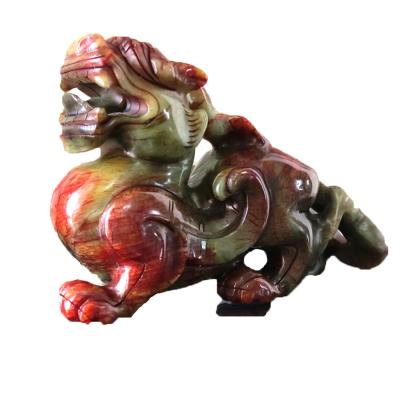 China Quartz Crystal Jade Pixiu Green Statue for Home Gift 20 Cm Gemstone Feng Shui Engraving Figurine Carved Home Decoration Love for sale