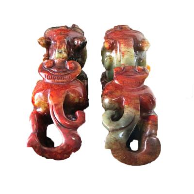China Quartz Crystal Jade Pixiu Green Statue for Home Gift 20 Cm Gemstone Feng Shui Engraving Figurine Carved Home Decoration Love for sale